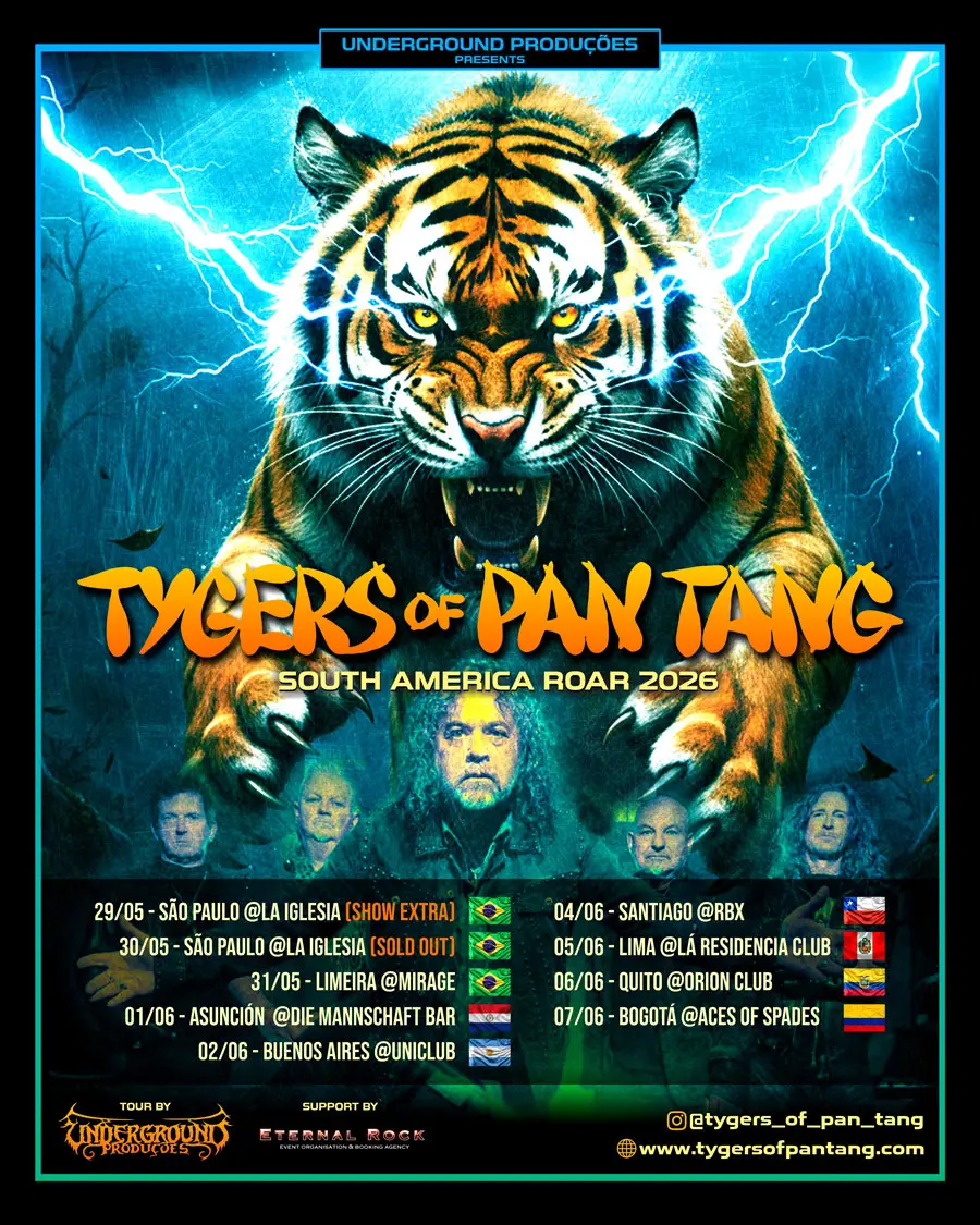 Tygers of Pan Tang: 'South America Roar 2026' ganha show extra em São ...